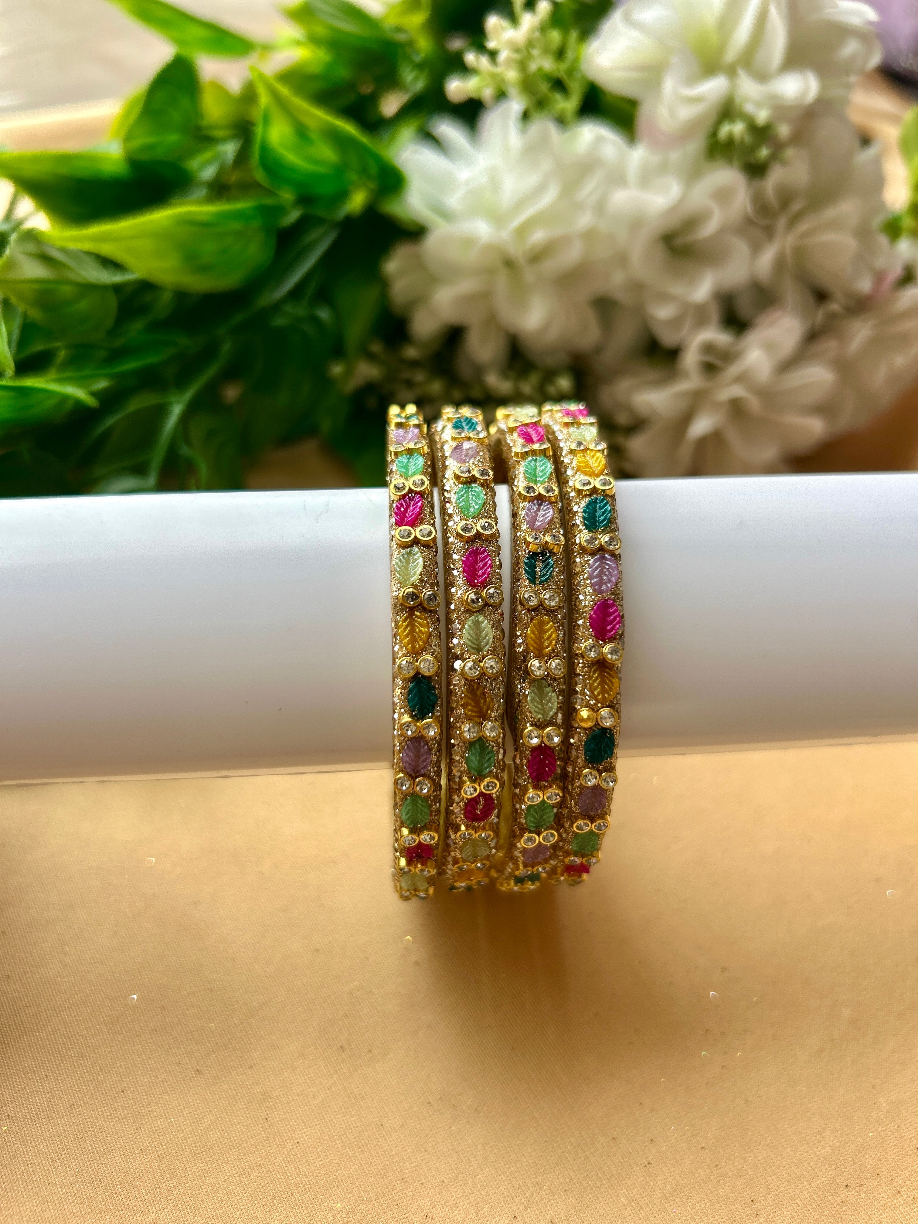 Premium Designer Mirror Bangles - Multi colour – Indian Vastra